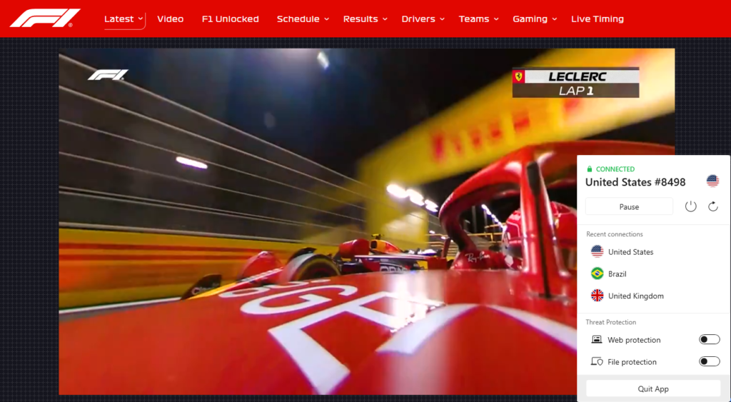 Best VPN For F1 TV Pro: Watch Every Race LIVE!